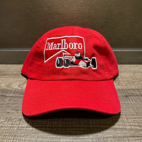 Accessories | Marlboro Cigarettes Red Racing Car Team Dads Cap Hat New ...